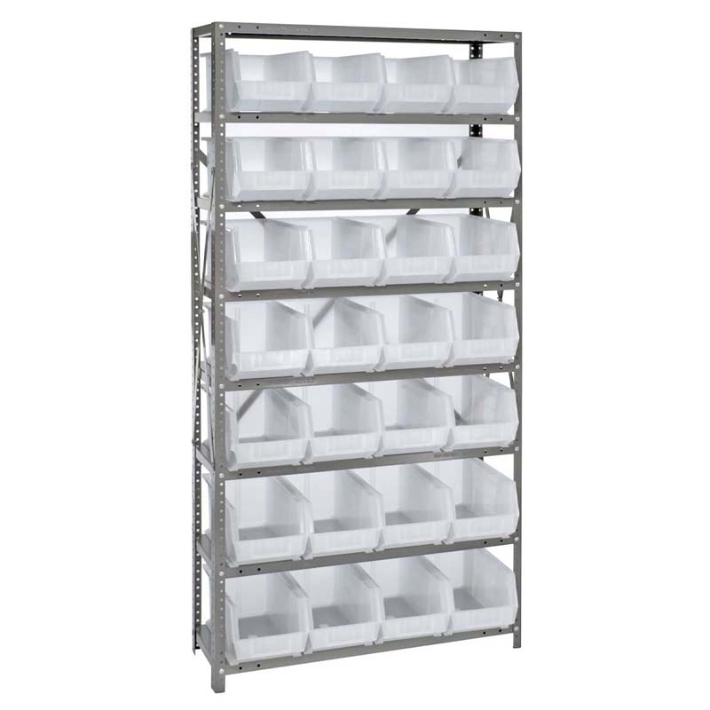 28 Bins Clear-View Hang and Stack Bin - 400 lbs. Load | Unoclean - UnoClean