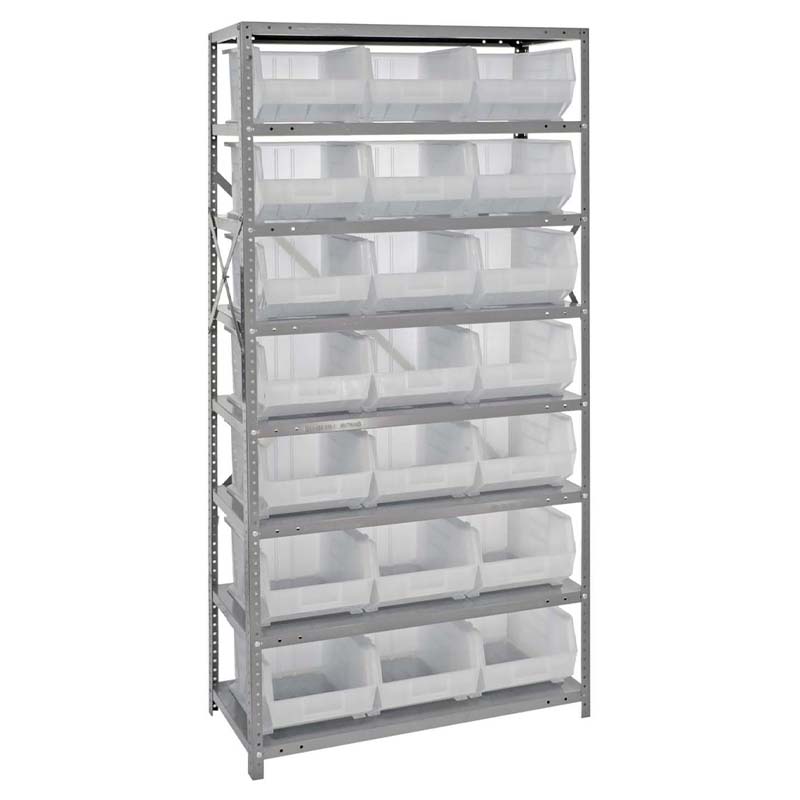 21 Bins Clear-View Hang and Stack Bin - 400 lbs. Load | Unoclean - UnoClean