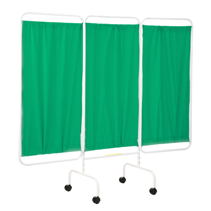 R&B Wire Portable Three Panel Patient Privacy Screen - Green Vinyl ...