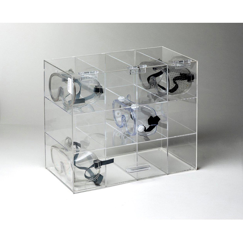 Rack'Em Safety Goggle Holder with Door - Clear - UnoClean
