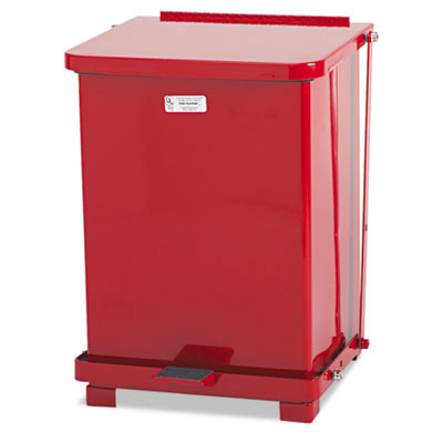 Defenders Biohazard Step Can, Square, Steel, 7 gal, Red - UnoClean