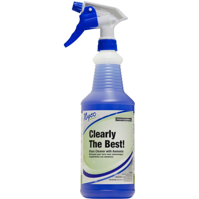 (12) Nyco Clearly The Best Glass Cleaner with Ammonia 32 oz - Blue ...